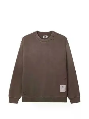 Izzue Distressed Logo-patch Sweatshirt - Brown
