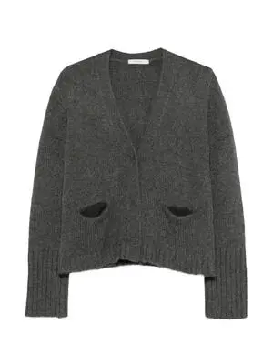 Kristensen Du Nord V-neck Ribbed-trim Cardigan - Grey