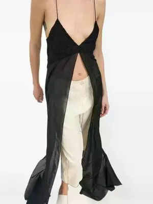 NOSTRA SANTISSIMA Lace-panelled Semi-sheer Top