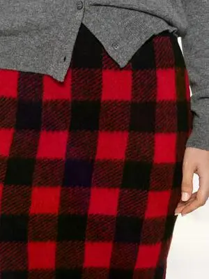 N°21 Check-pattern Knitted Midi Skirt
