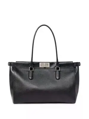 Fendi Small Peekaboo Grain-leather Tote Bag - Black