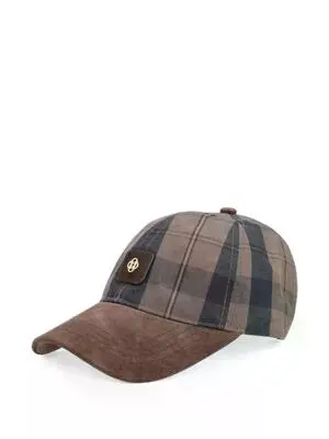 Gant Tartan Suede-panelled Baseball Cap - Brown
