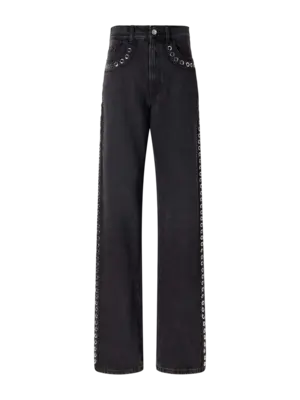 Marni Embellished Mid-rise Straight-leg Jeans - Black