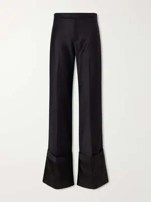 JEAN PAUL GAULTIER Wool-twll Wide-leg Pants - Black