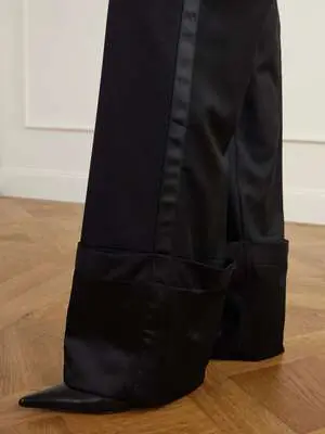 JEAN PAUL GAULTIER Wool-twll Wide-leg Pants
