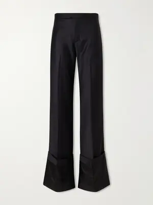 JEAN PAUL GAULTIER Wool-twll Wide-leg Pants - Black