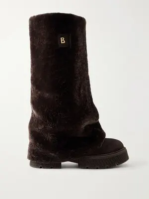 Bogner Turin 8 D Suede And Shearling Knee Boots - Brown