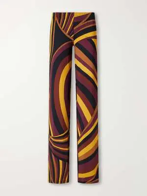 Emilio Pucci Printed Satin-jersey Wide-leg Pants - Multi
