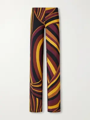 Emilio Pucci Printed Satin-jersey Wide-leg Pants - Multi