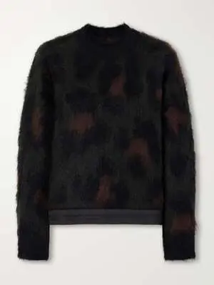Sacai Leopard-print Mohair-blend Sweater - Multi