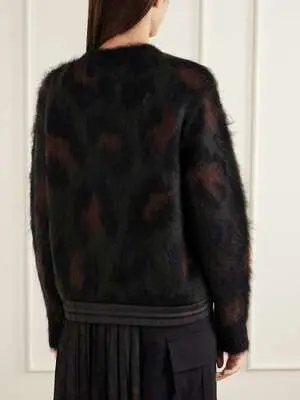 Sacai Leopard-print Mohair-blend Sweater