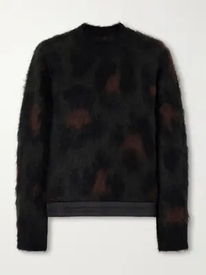 Sacai Leopard-print Mohair-blend Sweater - Multi