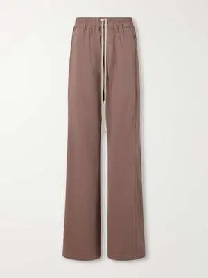 Rick Owens Wide Pusher Cotton-jersey Wide-leg Pants - Grape