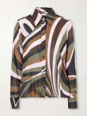 Emilio Pucci Printed Cotton-muslin Shirt - Multi