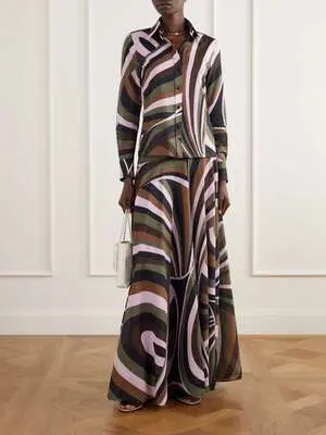Emilio Pucci Printed Cotton-muslin Maxi Skirt