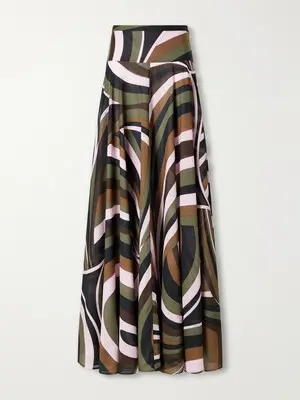Emilio Pucci Printed Cotton-muslin Maxi Skirt - Multi