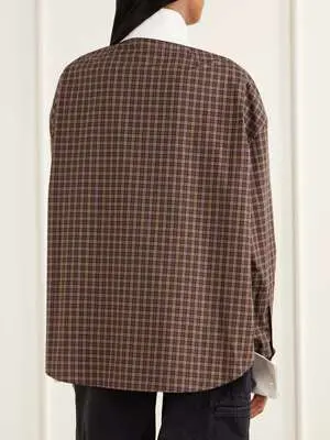 Marni Scarf-detailed Checked Cotton-poplin Shirt
