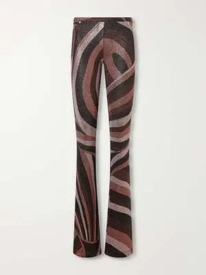 Emilio Pucci Printed Stretch-jersey Flared Pants - Multi