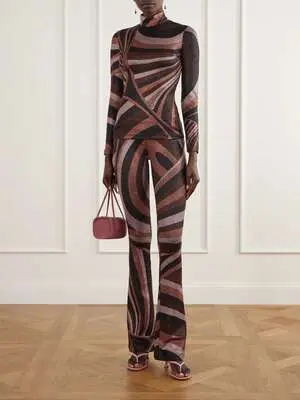 Emilio Pucci Printed Stretch-jersey Flared Pants