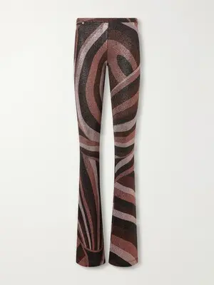 Emilio Pucci Printed Stretch-jersey Flared Pants - Multi