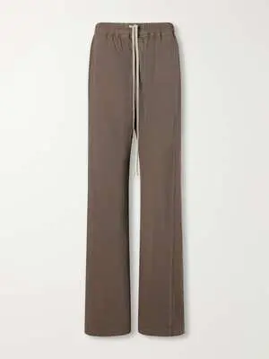 Rick Owens Wide Pusher Cotton-jersey Wide-leg Pants - Gray
