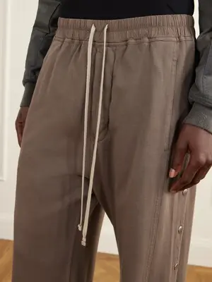 Rick Owens Wide Pusher Cotton-jersey Wide-leg Pants - Gray