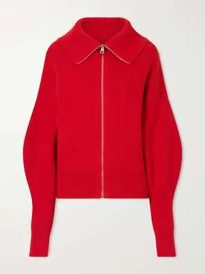 Givenchy Wool And Cashmere-blend Zip-up Cardigan - Red