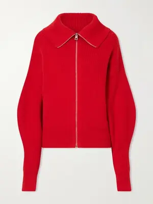 Givenchy Wool And Cashmere-blend Zip-up Cardigan - Red