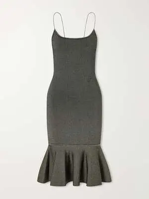 Jacquemus La Robe Maille Pina Knitted Midi Dress - Gray