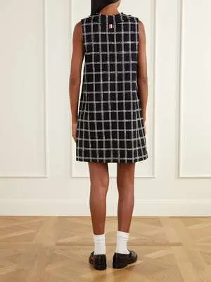 Thom Browne Houndstooth Wool-blend Mini Dress