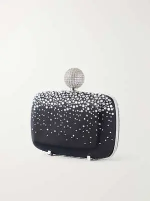 ROGER VIVIER Marlene Embellished Satin Clutch