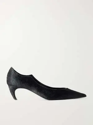 Khaite Valerie 55 Calf Hair Pumps - Black