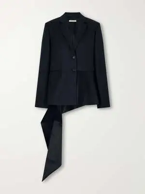 JW Anderson Satin-trimmed Wool-twill Jacket - Black