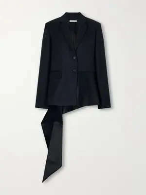 JW Anderson Satin-trimmed Wool-twill Jacket - Black