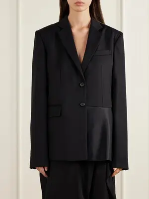 JW Anderson Satin-trimmed Wool-twill Jacket
