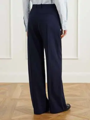 JIL SANDER Draped Wool-sablé Wide-leg Pants