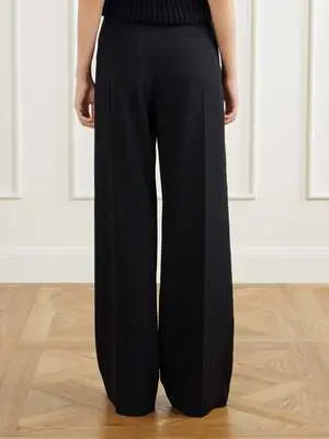 JIL SANDER Draped Wool-sablé Wide-leg Pants