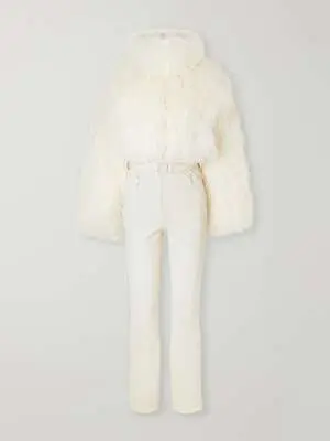 Cordova Nozawa Shearling And Shell Ski Suit - Ecru