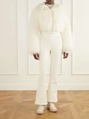 Cordova Nozawa Shearling And Shell Ski Suit - Ecru