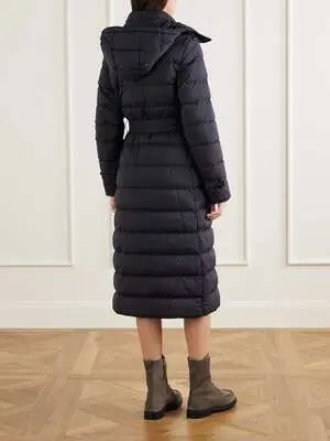 Burberry Belted Double-breasted Quilted Padded Shell Coat