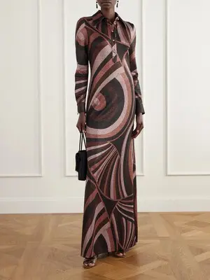 Emilio Pucci Printed Stretch-jersey Maxi Dress - Multi