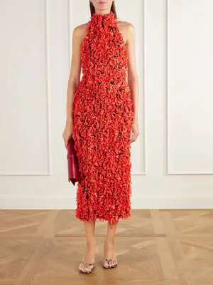 Tove Grettel Open-back Fil-coupé Halterneck Midi Dress