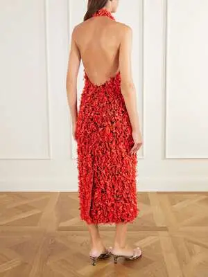 Tove Grettel Open-back Fil-coupé Halterneck Midi Dress