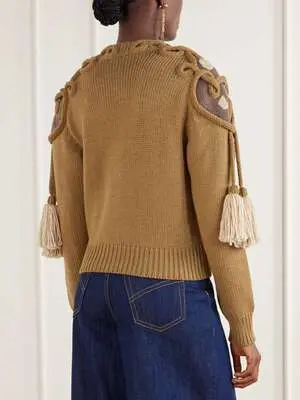 Etro Tasseled Embroidered Wool Sweater