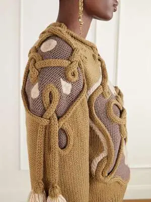 Etro Tasseled Embroidered Wool Sweater