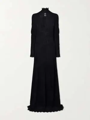 Gabriela Hearst Solace Ribbed-knit Virgin Wool Maxi Dress - Black