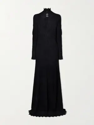Gabriela Hearst Solace Ribbed-knit Virgin Wool Maxi Dress - Black