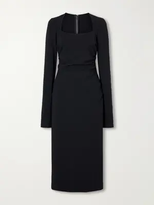 Dolce & Gabbana Ruched Stretch-jersey Midi Dress - Black