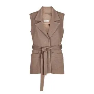 HELENE GALWAS Laura Long Knitted Wool Vest