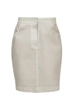 CONQUISTA Neutrals Washed Gabardine Mini Skirt - Beige